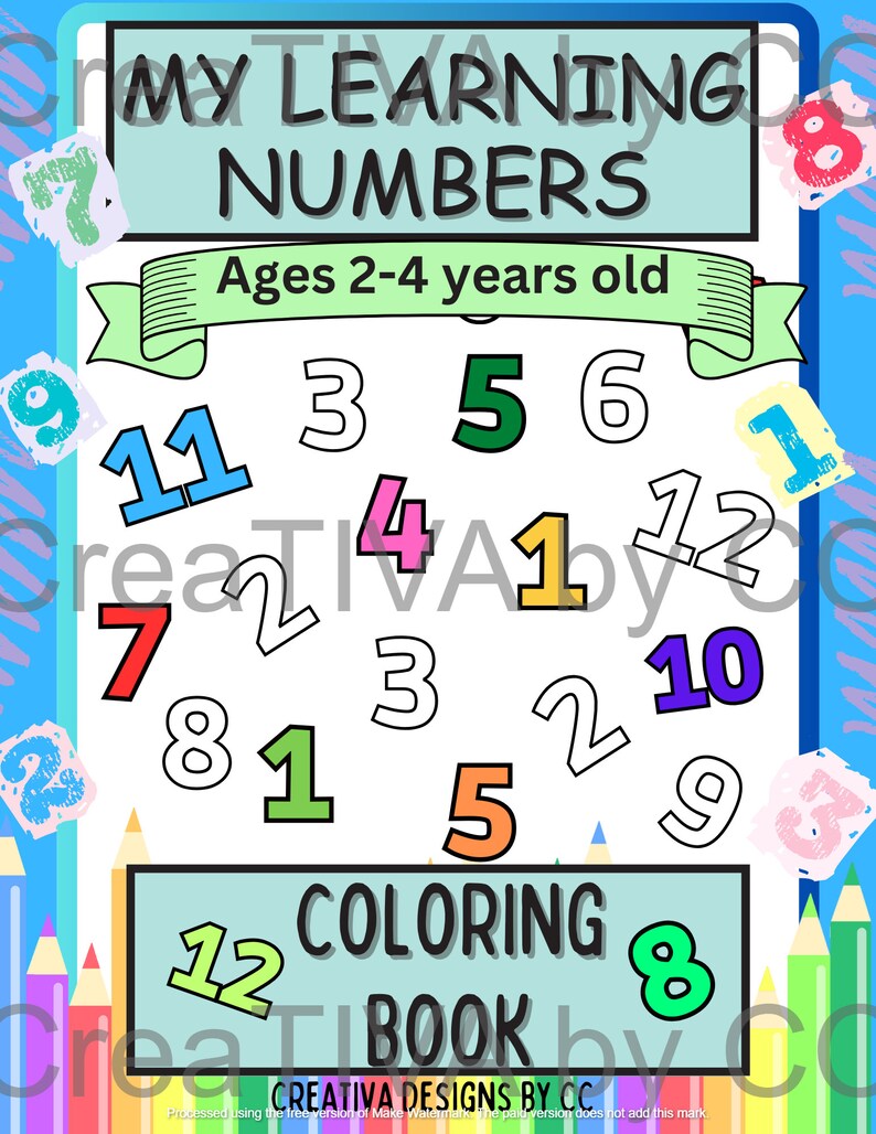 Number Focus My Learning Numbers Coloring Book for Autistic Kids ...