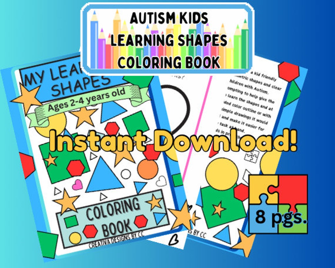 My Learning Shapes Coloring Book for Autistic Kids and Preschoolers ...