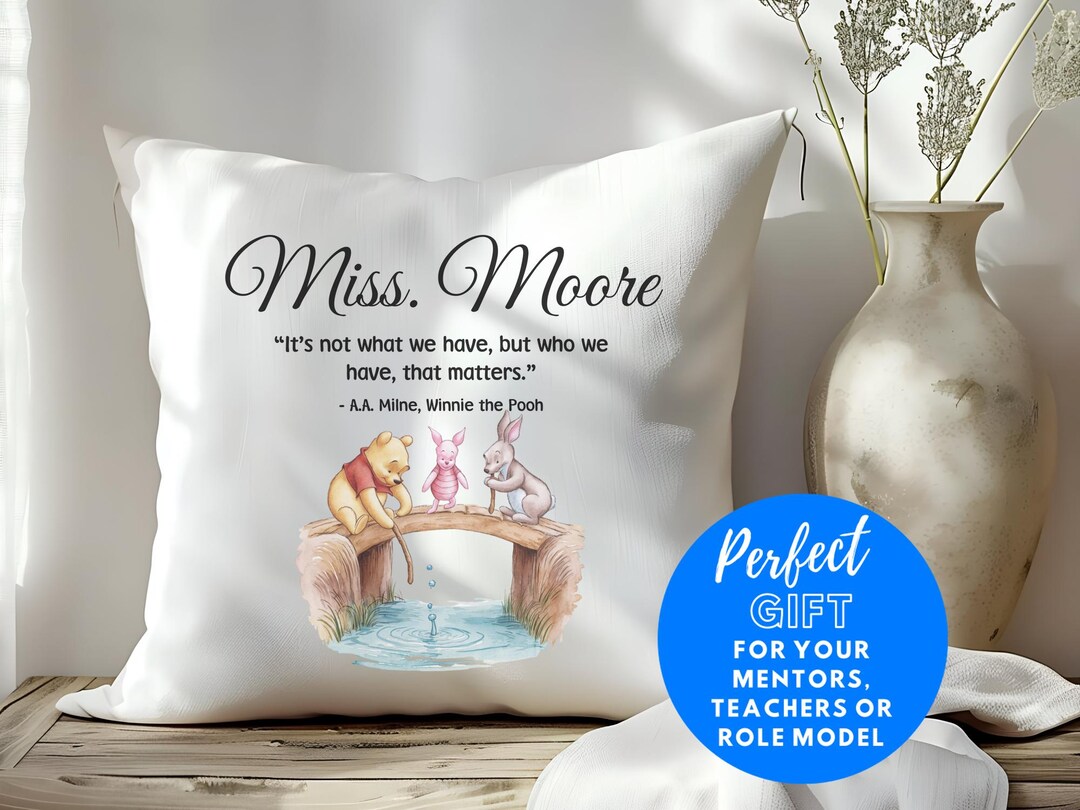 Personalized Winnie the Pooh Throw Pillow Teacher Mentor Counselor ...