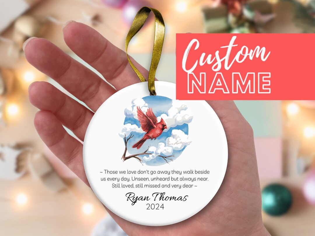 Personalized Cardinal Memorial Ornament Personalized Message or Quote ...