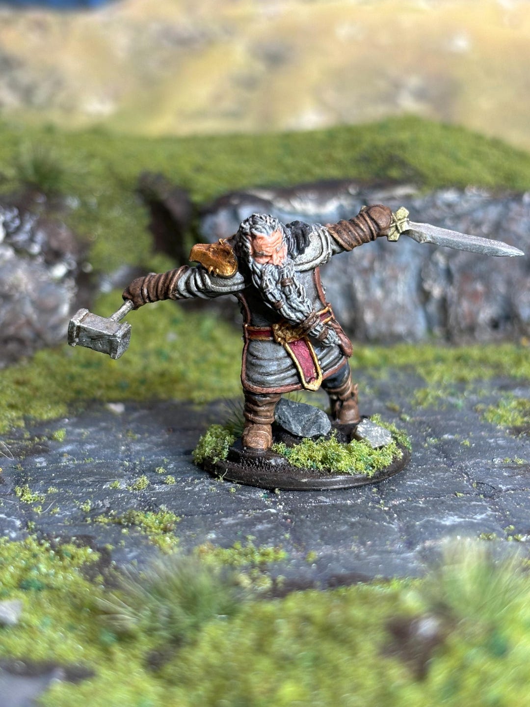 Hand Painted Dwarf Male Barbarian/fighter Miniature - Etsy
