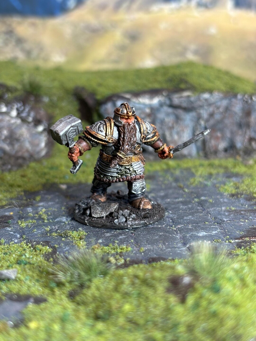 Hand Painted Dwarf Male Barbarian/fighter Miniature - Etsy