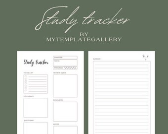 STUDY LOG Study Tracker Printable, Study Log, Study Planner, Study ...