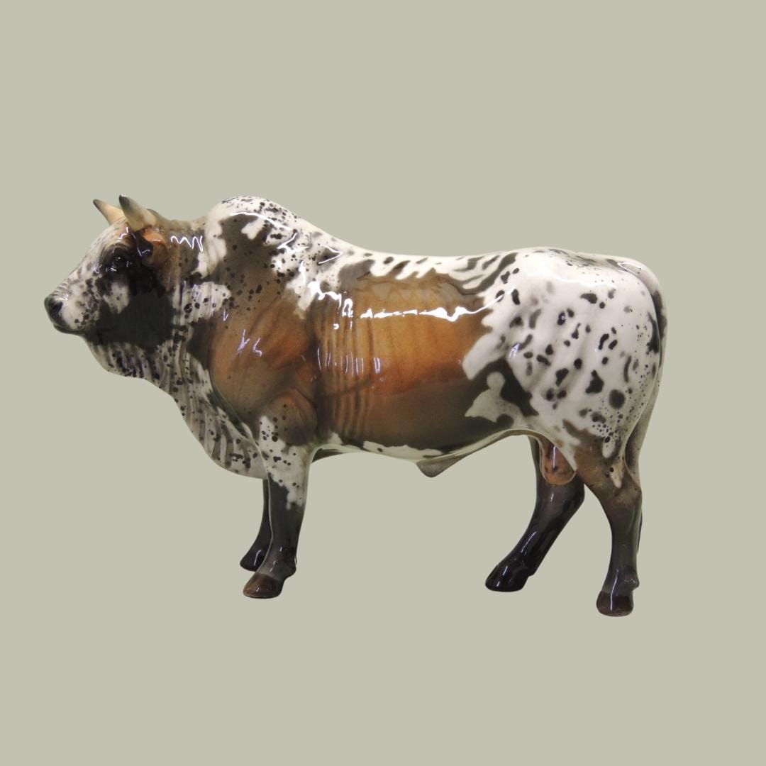 Nguni Bull Lizard Pattern - 24cm Long X 14cm High - Cheval Ceramics ...