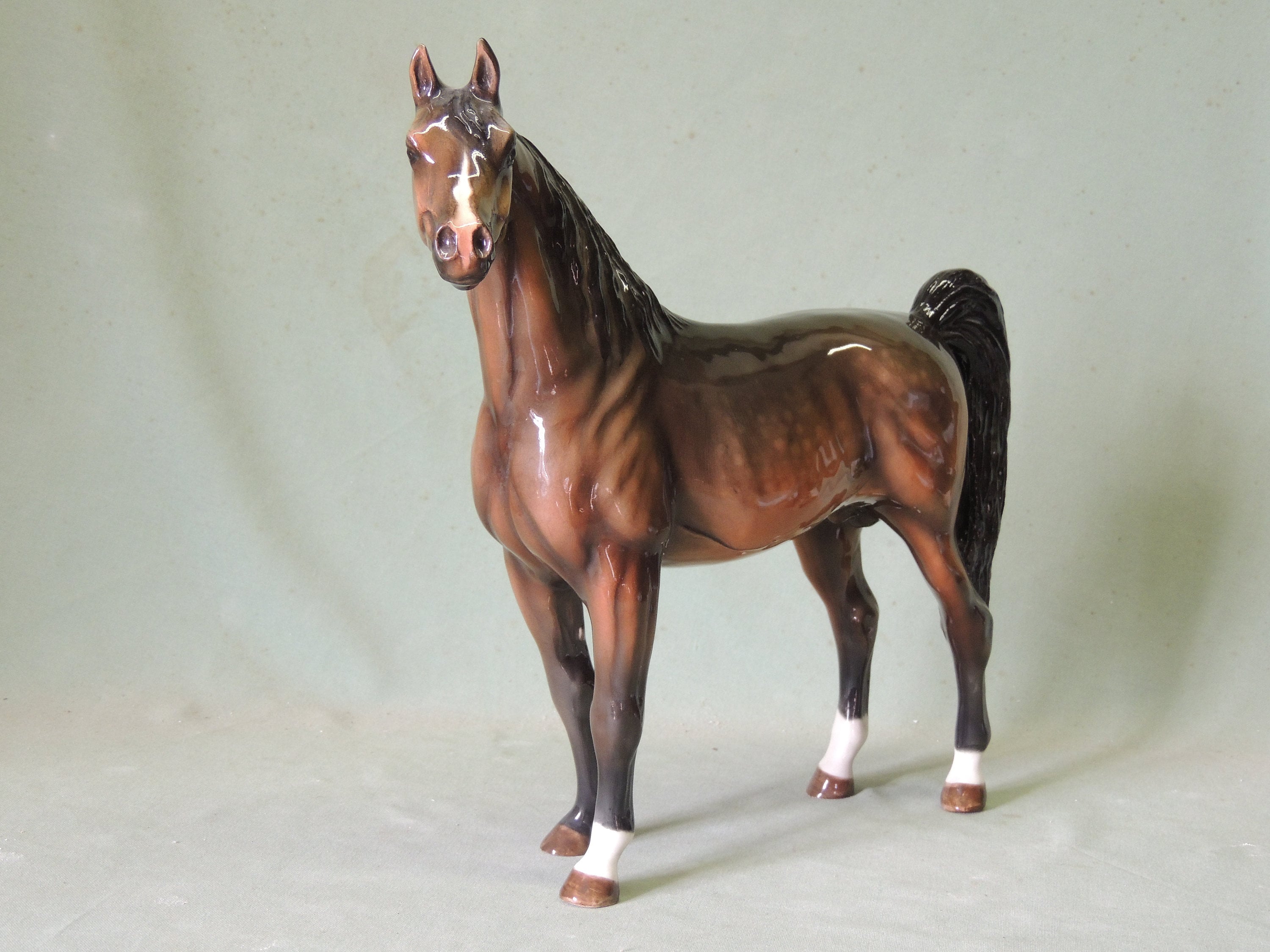 Arab Dark Bay - Ceramic Horse Figurine - 31cm Long X 29cm High - Cheval ...