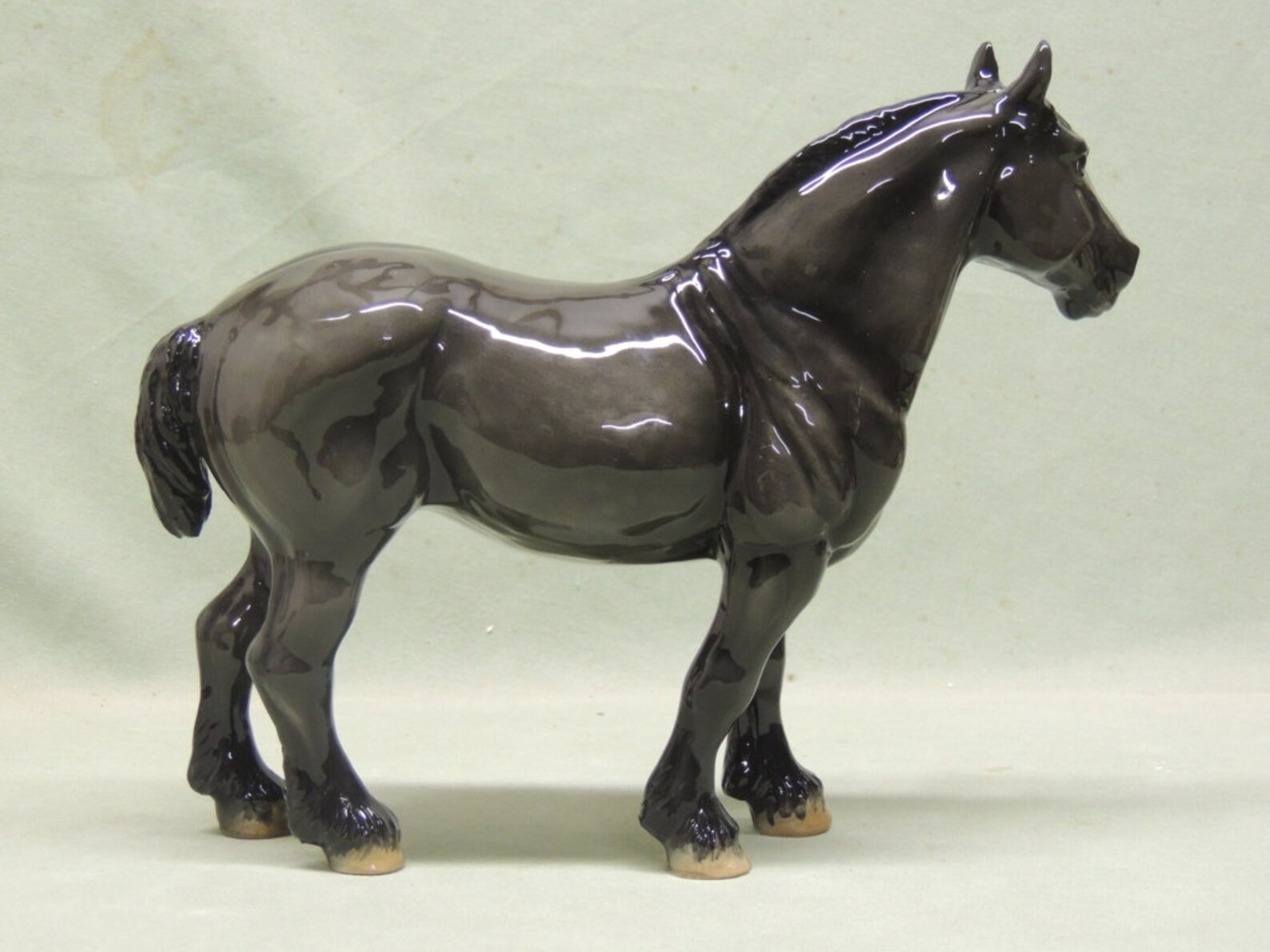Black Percheron Ceramic Horse Figurine 25cm High 21cm Long Cheval ...