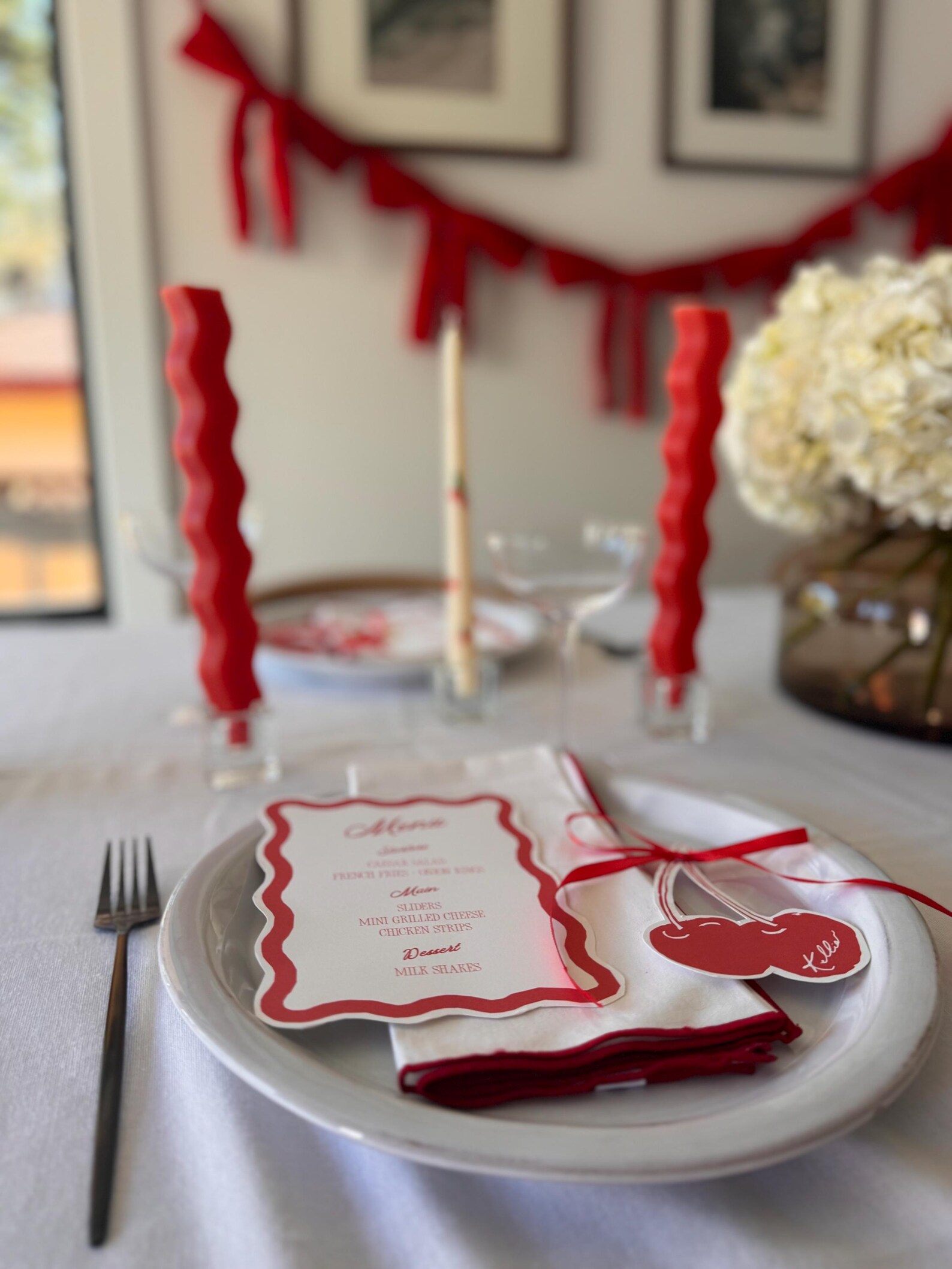 Cherry on Top Baby Shower Menu Baby Sprinkle Bows Cherry Bridal Shower ...