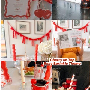 Cherry on Top Baby Shower Welcome Sign Baby Sprinkle Bows Cherry | She ...