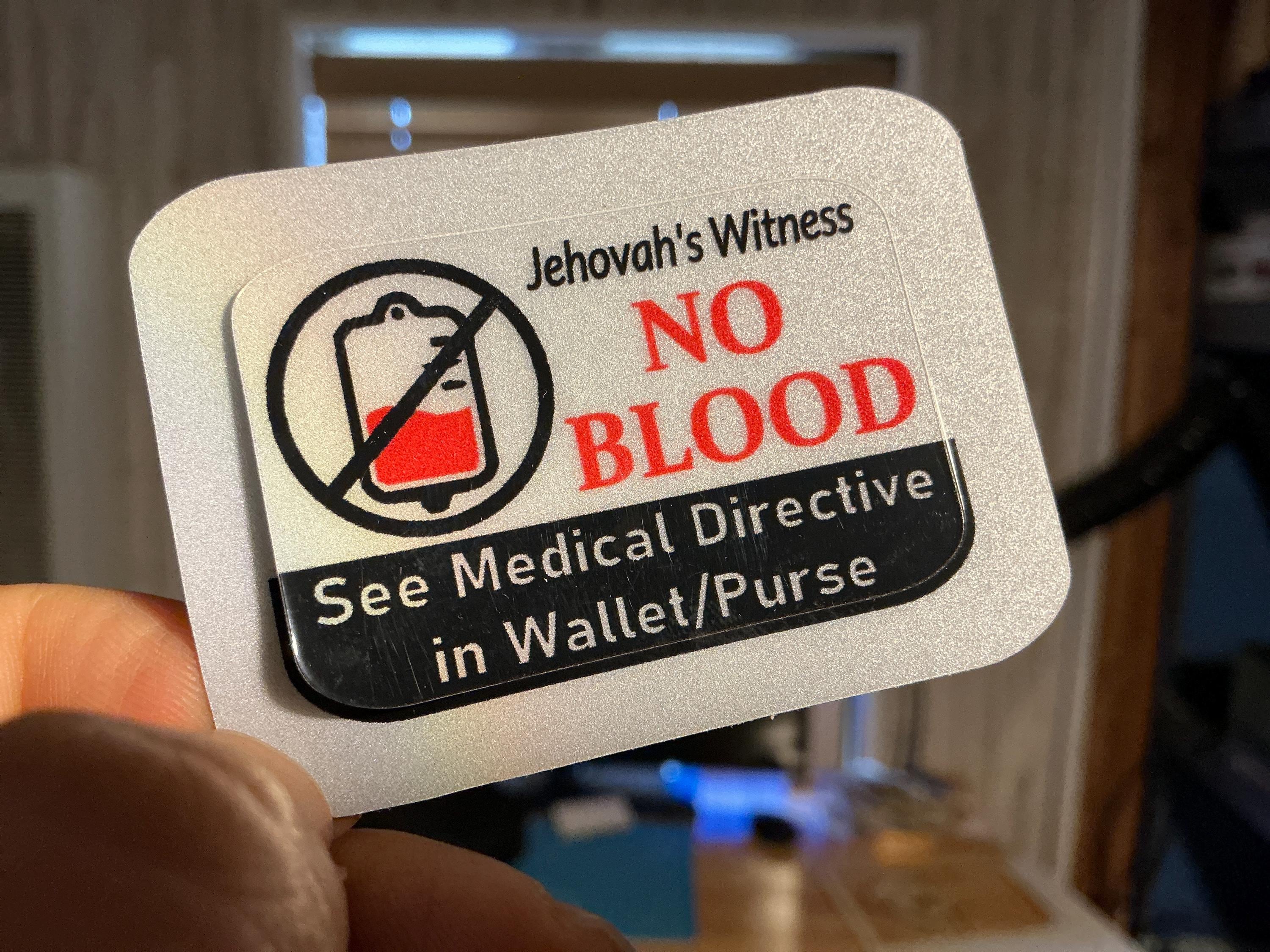 REFLECTIVE No Blood Stickers (rectangle) - Etsy