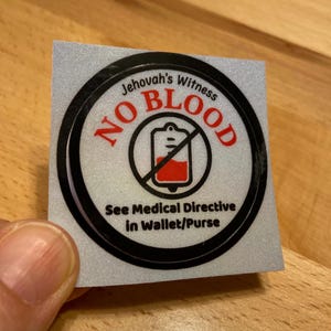REFLECTIVE No Blood Stickers (round) - Etsy