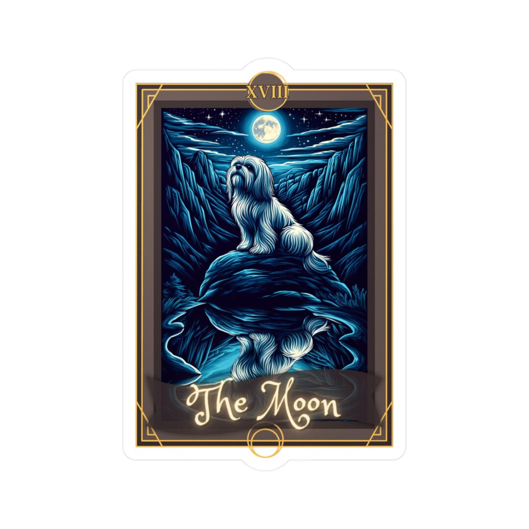 The Moon Shih-tzu Tarot Card Vinyl Decal - Etsy