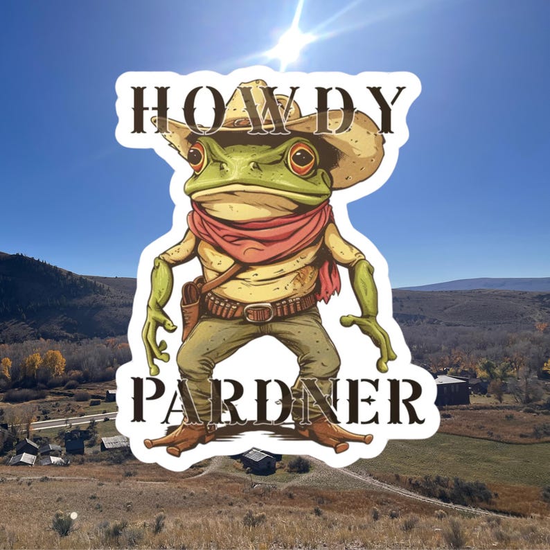 Frog Cowboy Vinyl Decal Weather Resistant Indoor/outdoor - Etsy