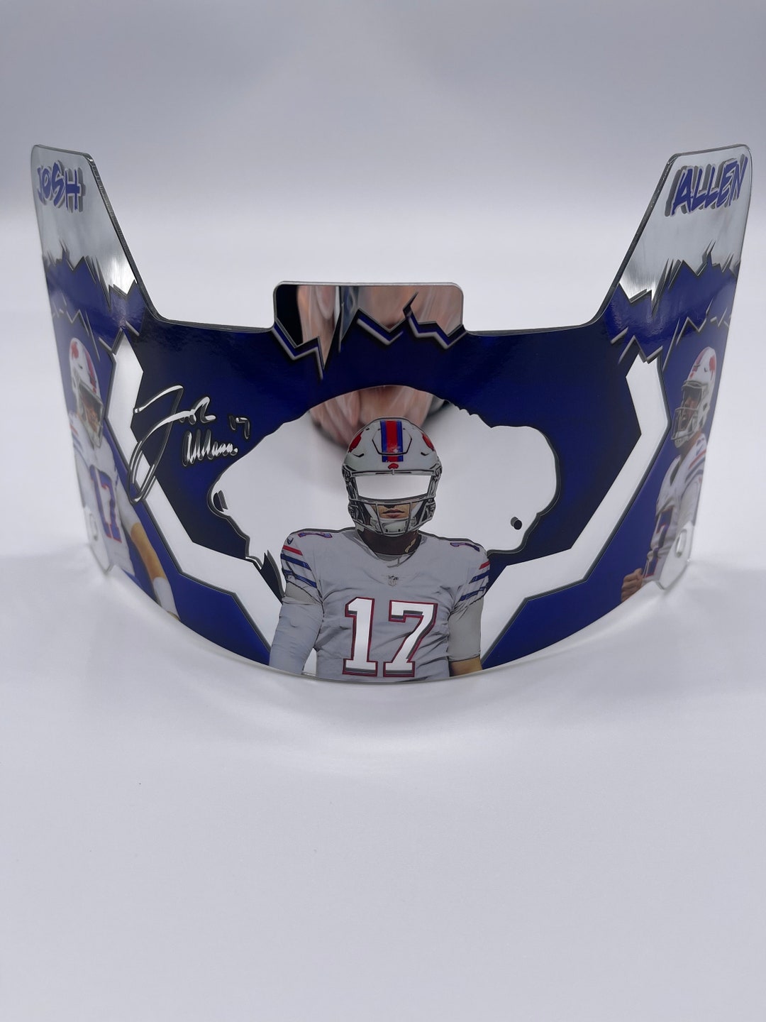 Buffalo Bills Josh Allen Custom Full Size Chrome Inlay Visor - Etsy