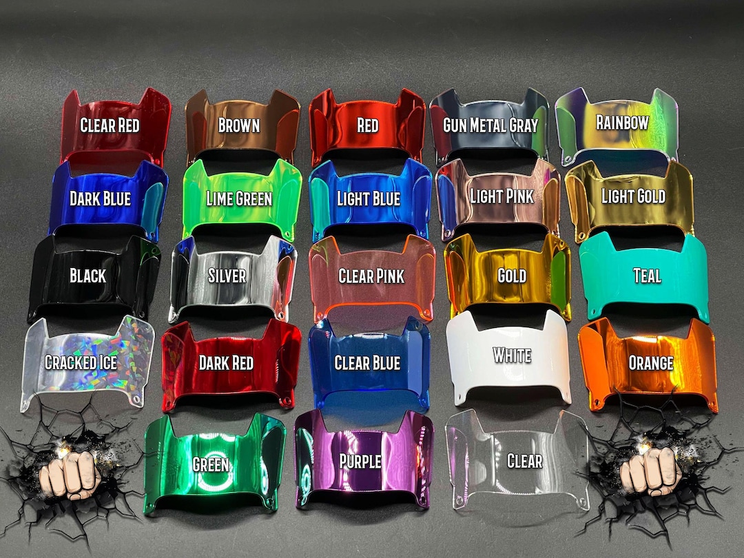 Mini Chrome Mirror Helmet Visors (display Only) Many Clip Color Choices ...