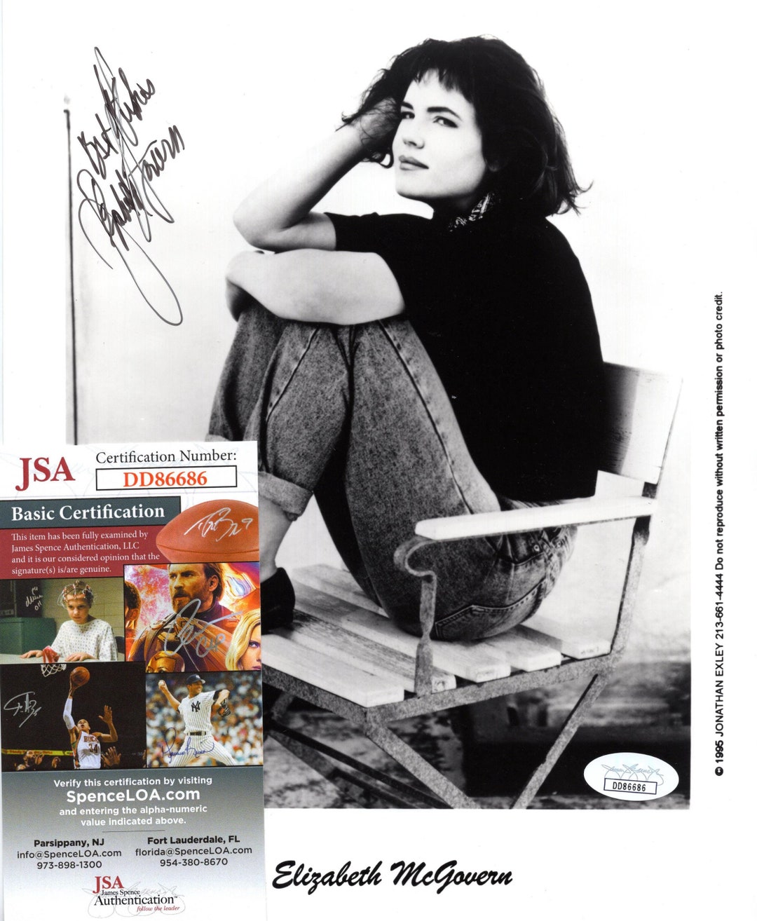 Elizabeth Mcgovern Actress Hand Signed Autograph 8x10 Photo With JSA ...