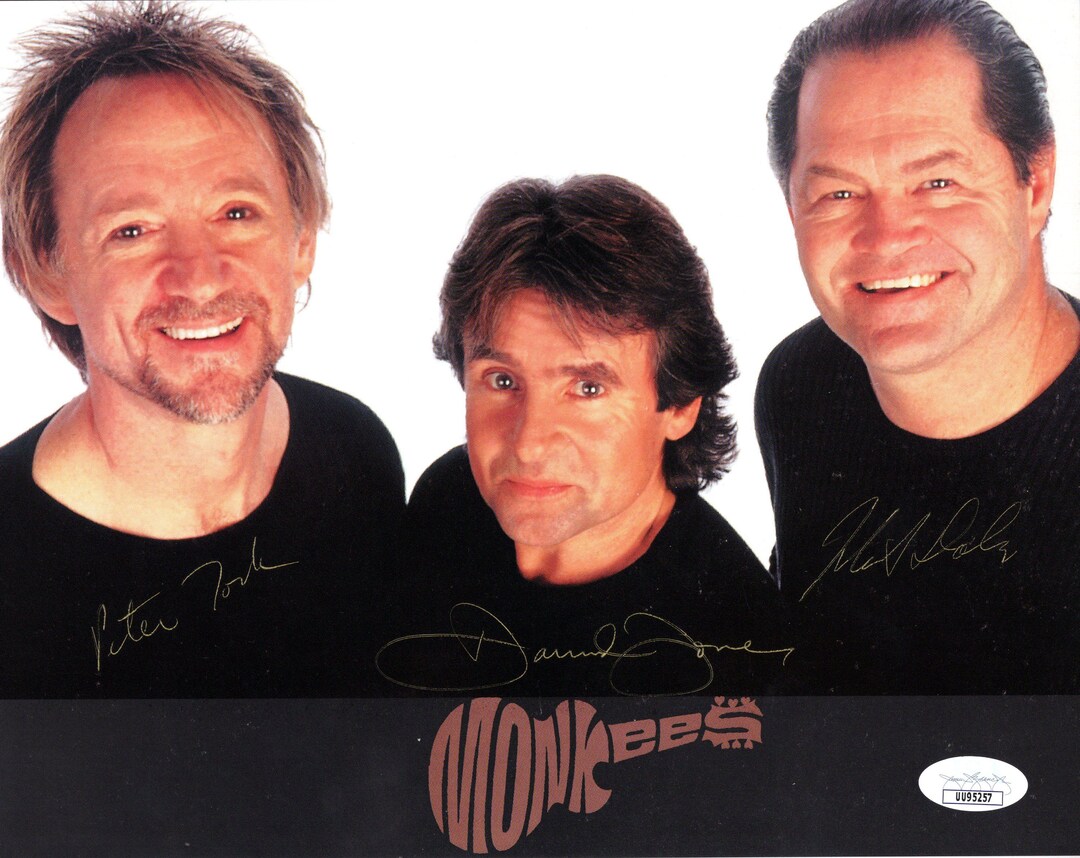 The Monkees Music Band Micky Dolenz Peter Tork Davy Jones Hand Signed ...