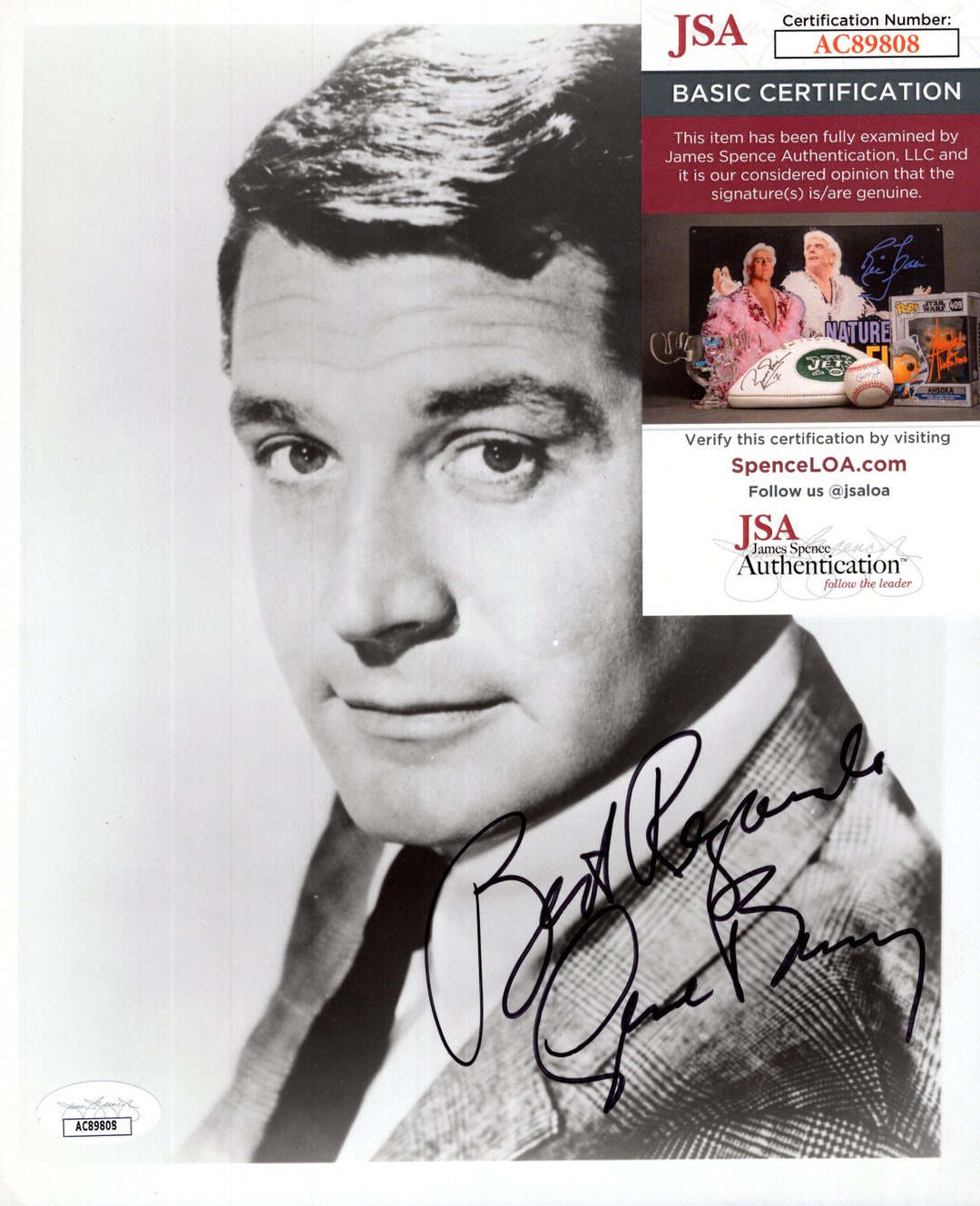 Gene Barry Actor Hand Signed Autograph 8x10 Photo the War of the Worlds ...