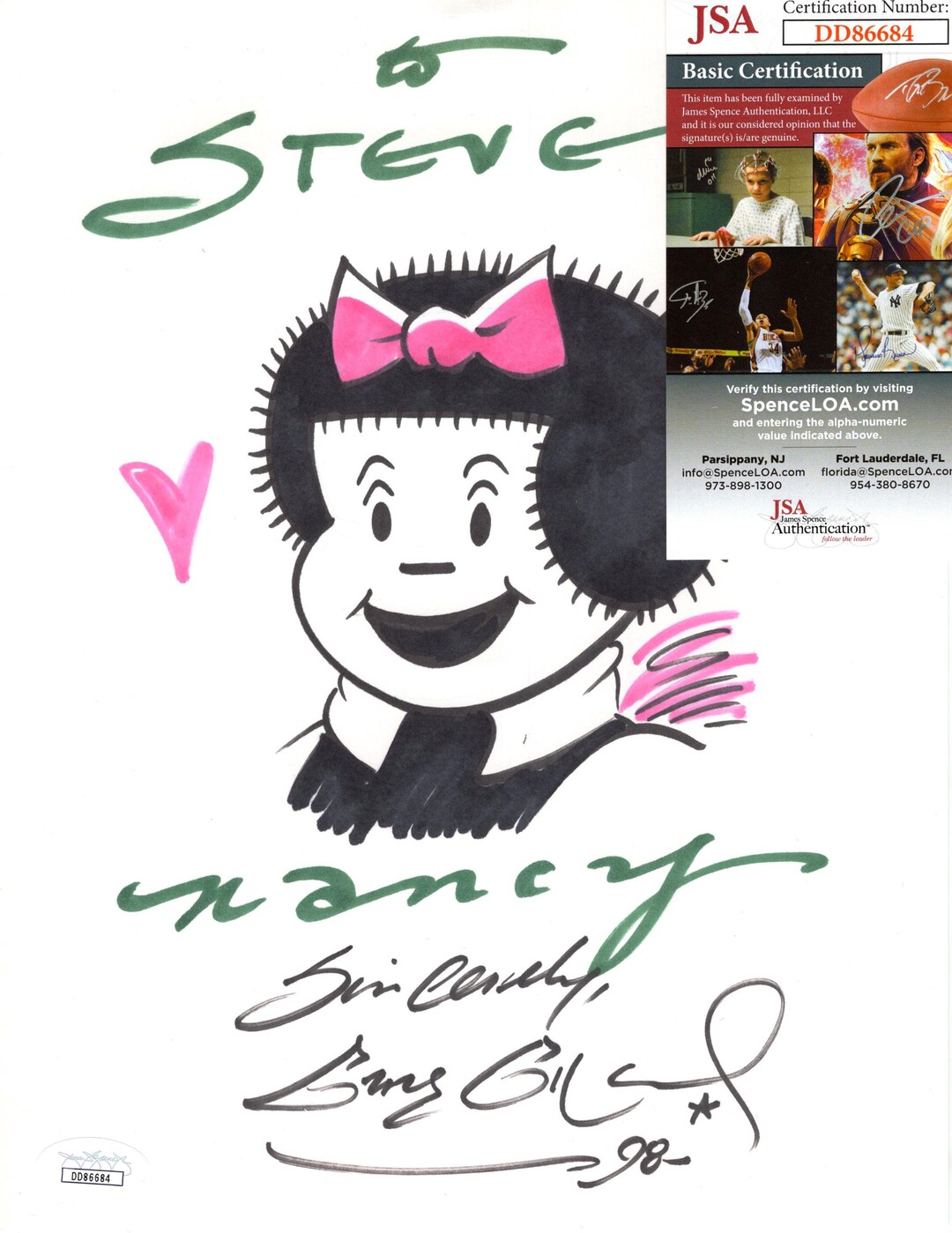 Guy Gilchrist Cartoonist Hand Signed Autograph Original Nancy Art 9x11 ...