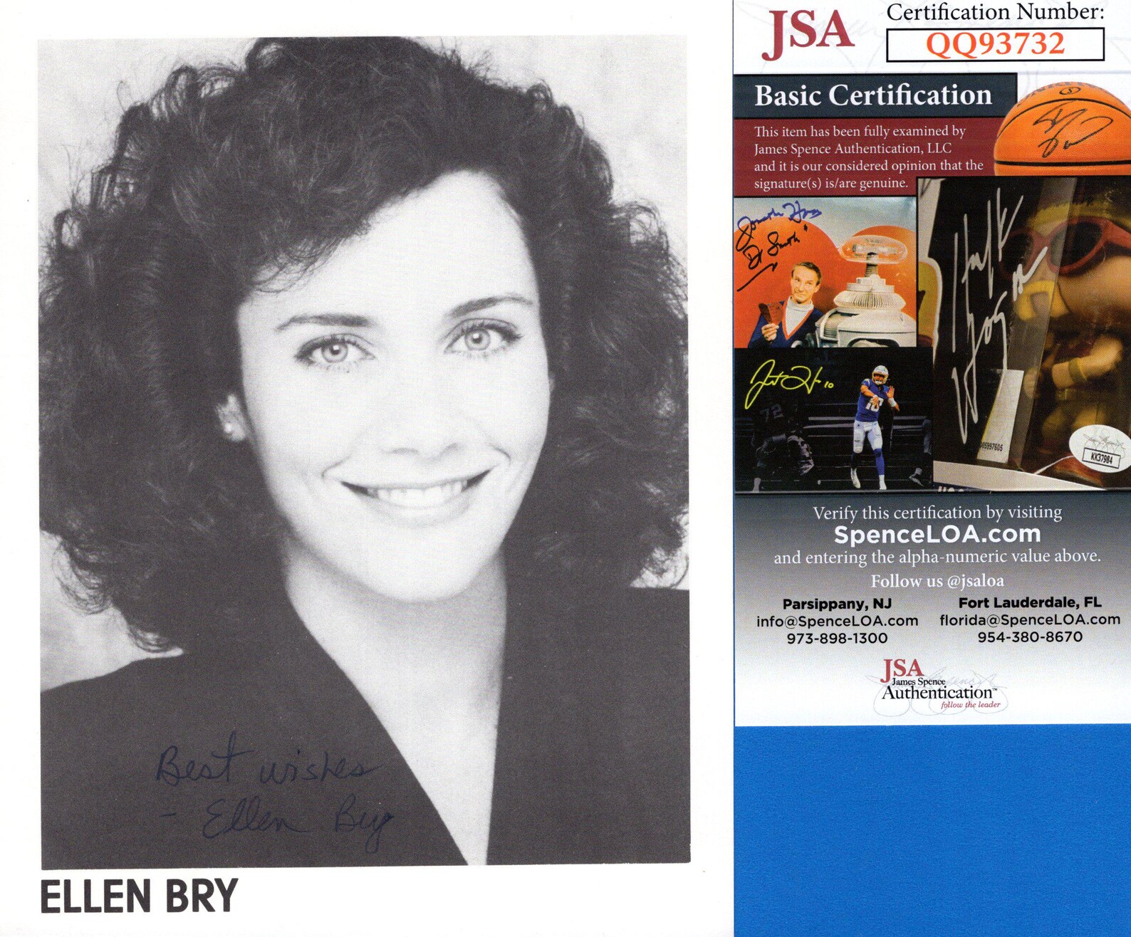 Ellen Bry Actress Hand Signed Autograph 5x6.5 Photo With JSA COA - Etsy