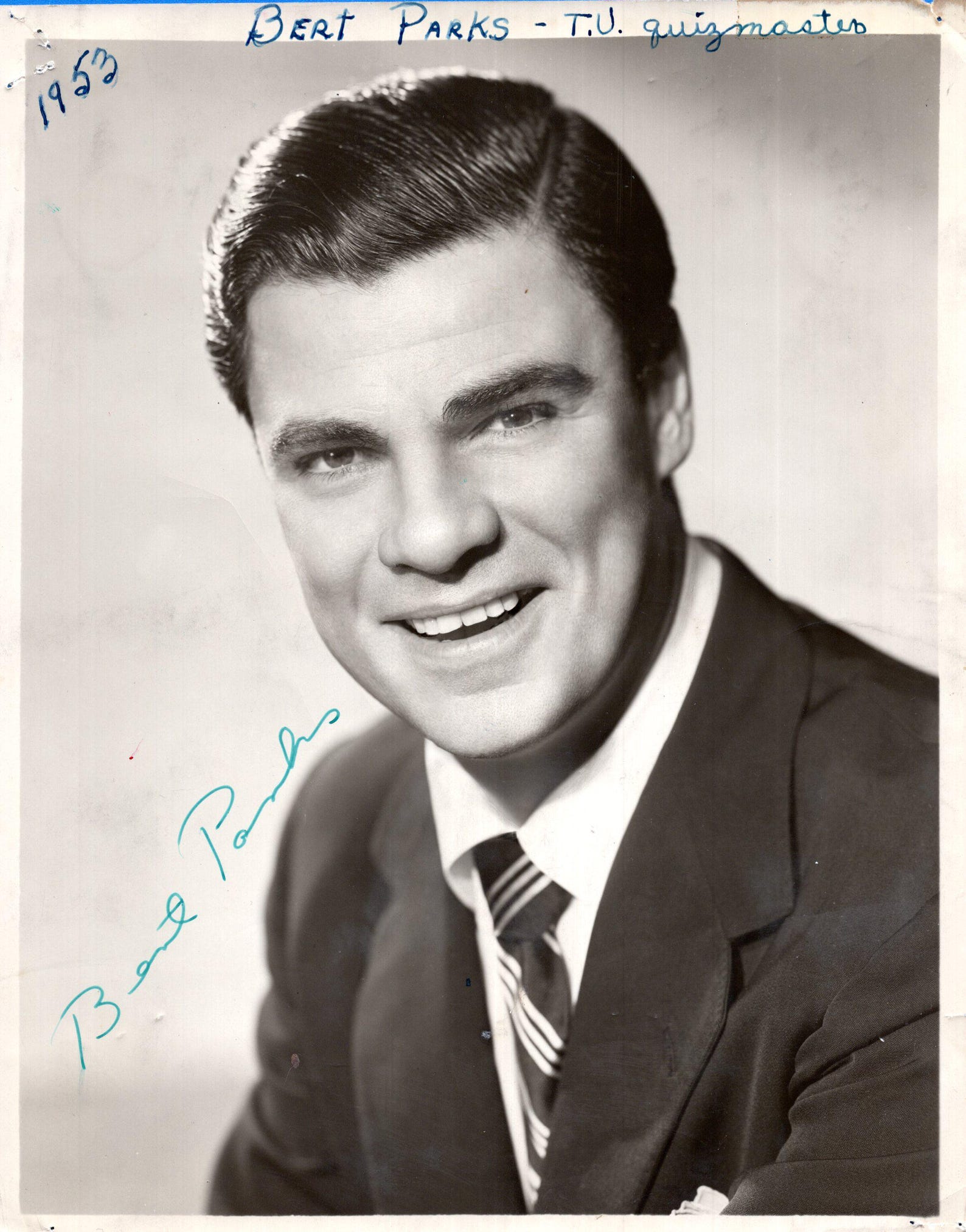 Bert Parks Actor Singer TV Host Hand Signed Autograph 7x9 Vintage Photo ...