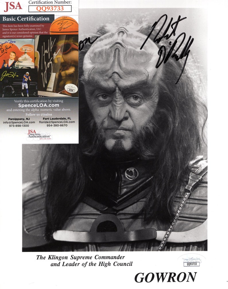 Robert O'reilly Actor Gowron Star Trek Hand Signed Autograph 8x10 Photo ...