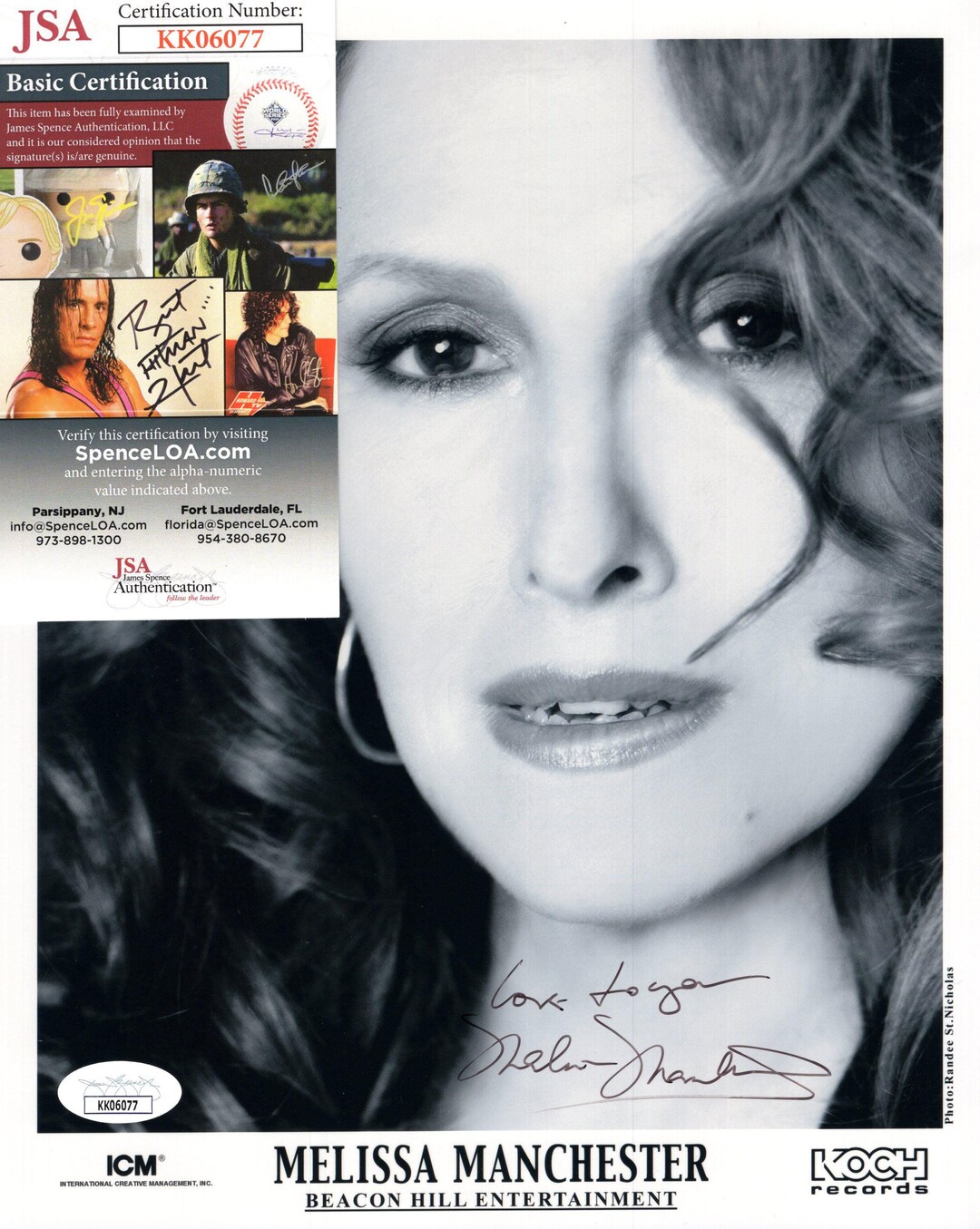 Melissa Manchester Actress Singer Hand Signed Autograph 8x10 Photo With ...