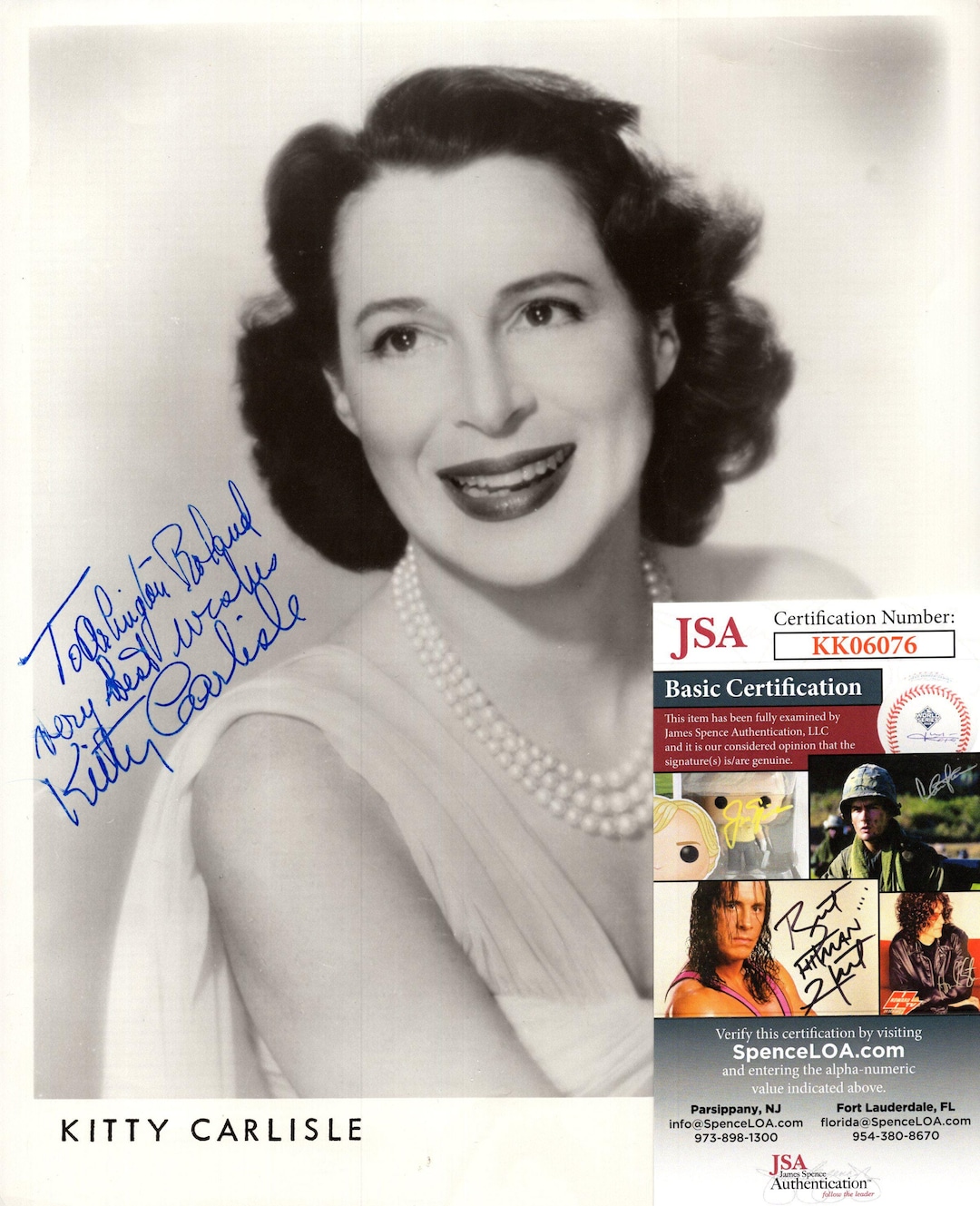 Kitty Carlisle Actress Singer Hand Signed Autograph 8x10 Photo With JSA COA - Etsy