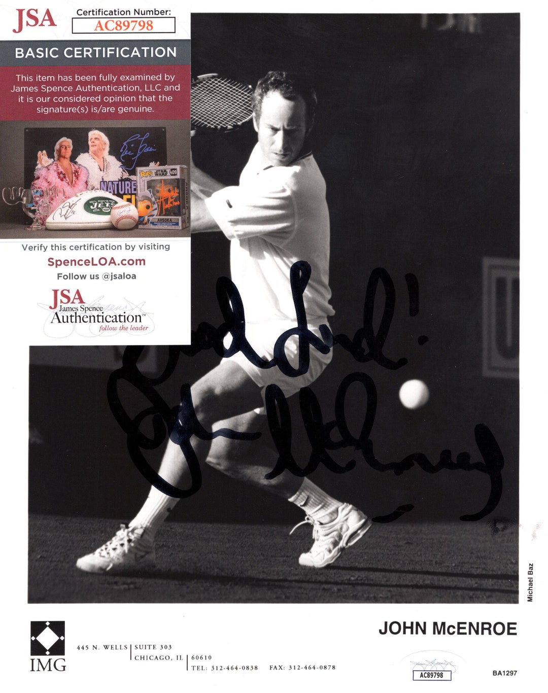 John Mcenroe Tennis Legend Hand Signed Autograph 8x10 Photo With JSA ...