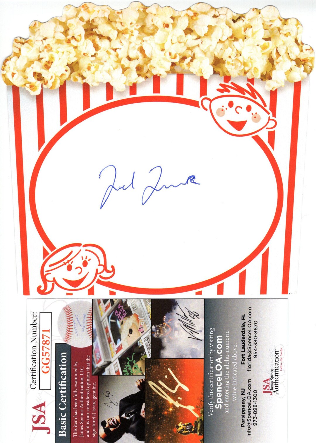 Ted Turner Media Mogul Hand Signed Autograph 5.75x6 Popcorn Card With ...