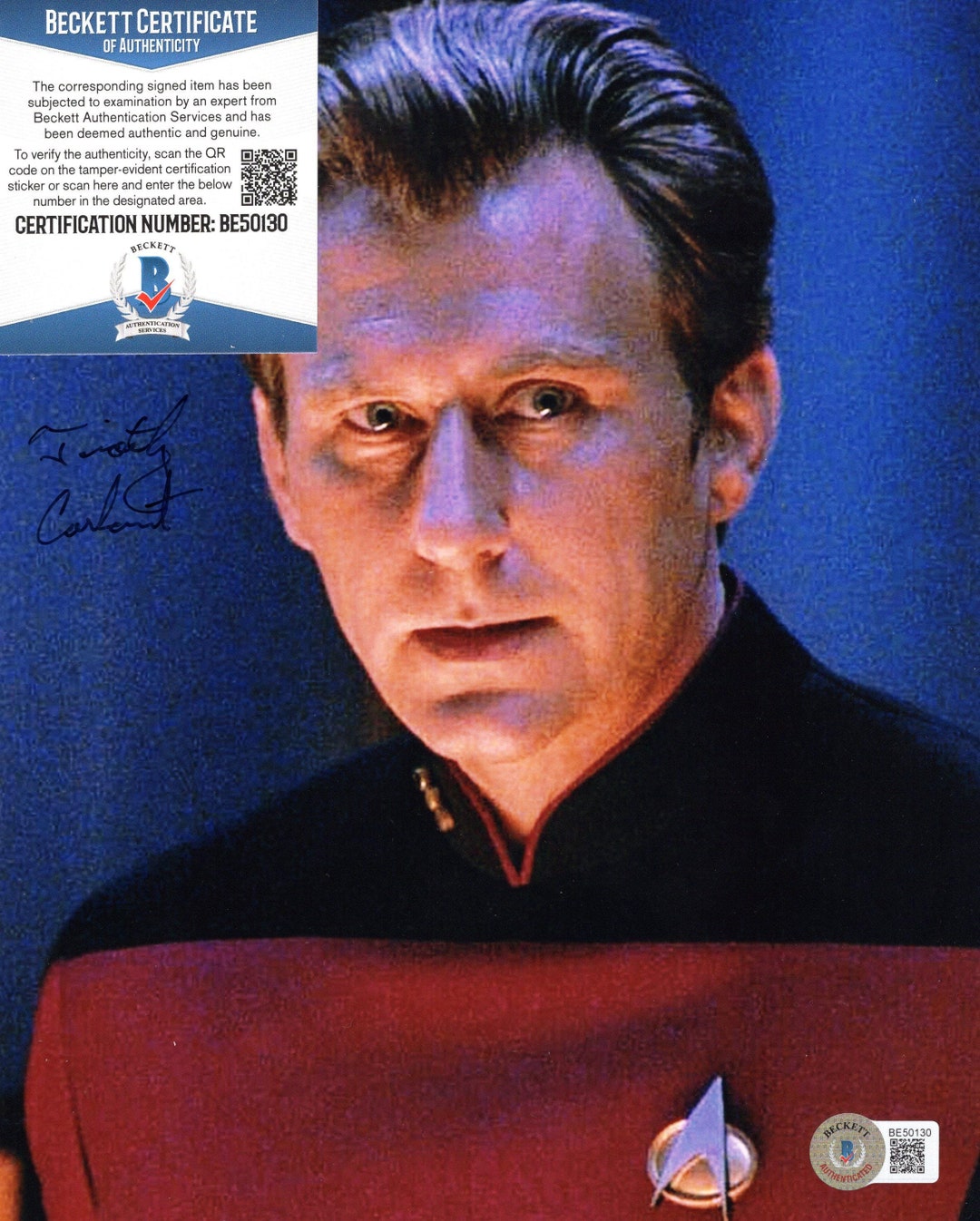 Timothy Carhart Star Trek Actor Hand Signed Autograph 8x10 Photo With ...