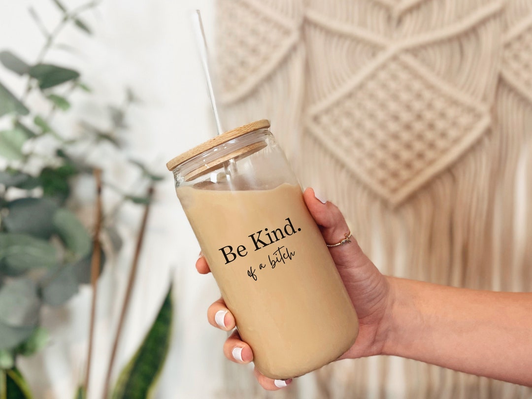 Funny Iced Coffee Cup With Lid and Straw, Sassy Ice Coffee Glass With ...