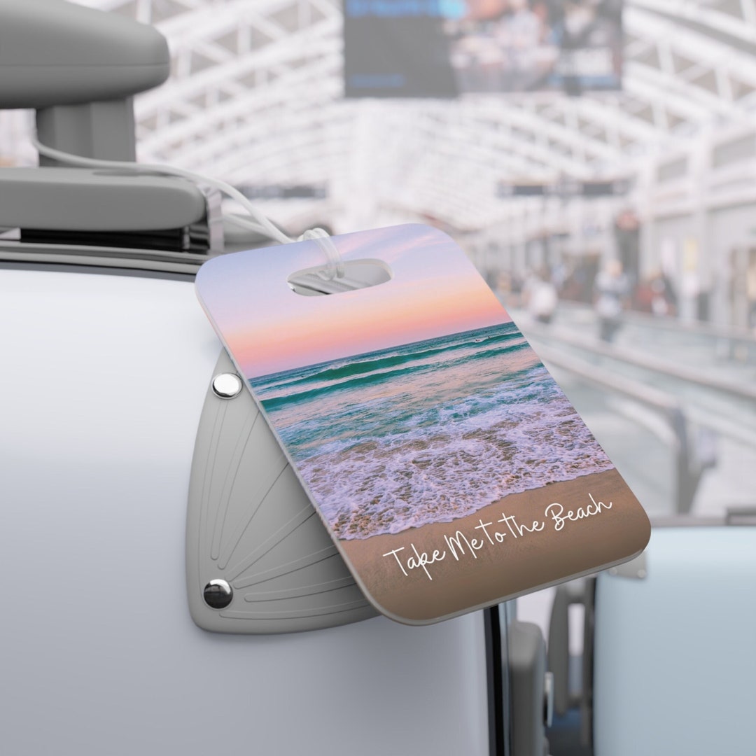 Beach Sunset Travel Lover Luggage Tag, Custom Bag Tag, Personalized ...