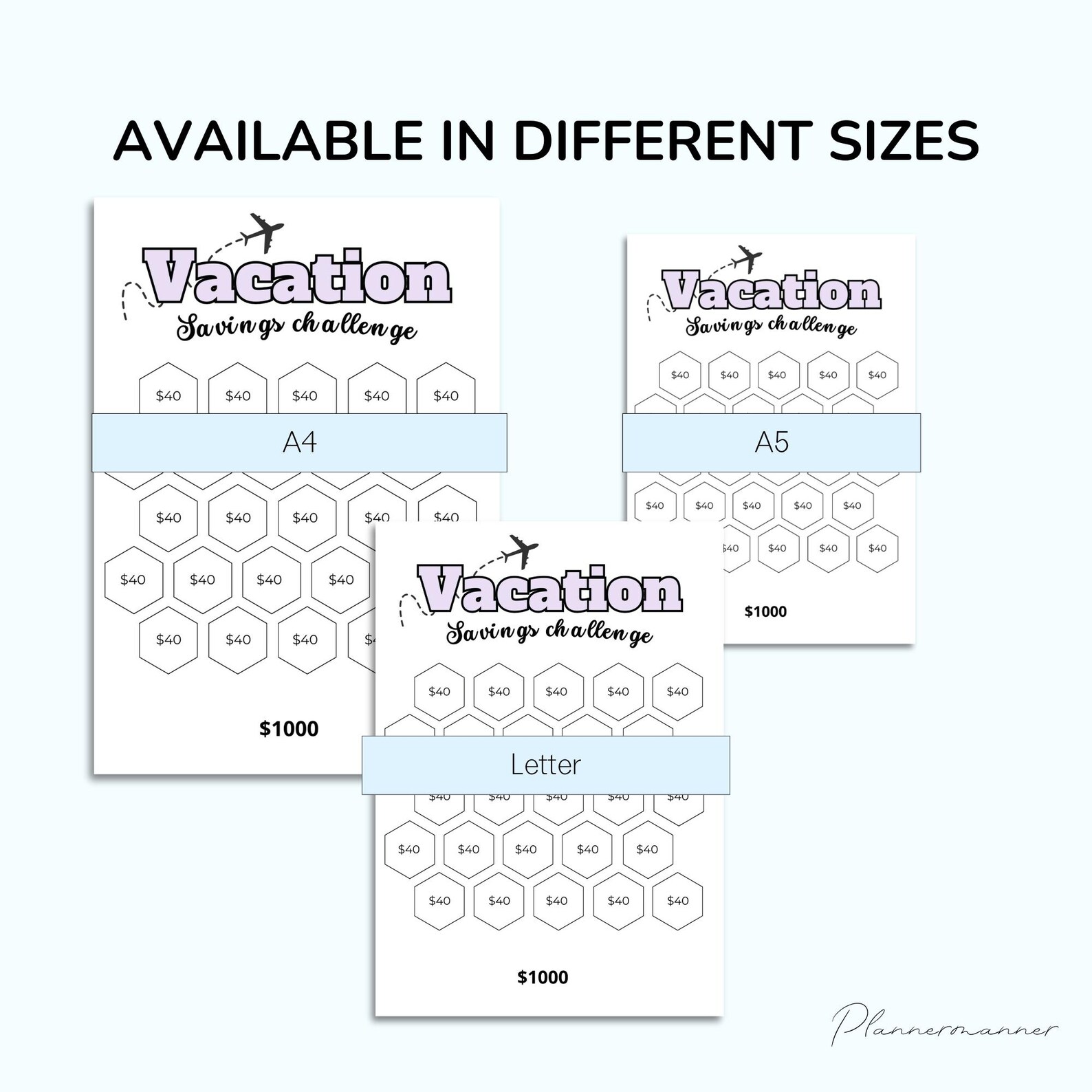 Printable Travel Savings Challenge Bundle Savings Challenge Trackers ...