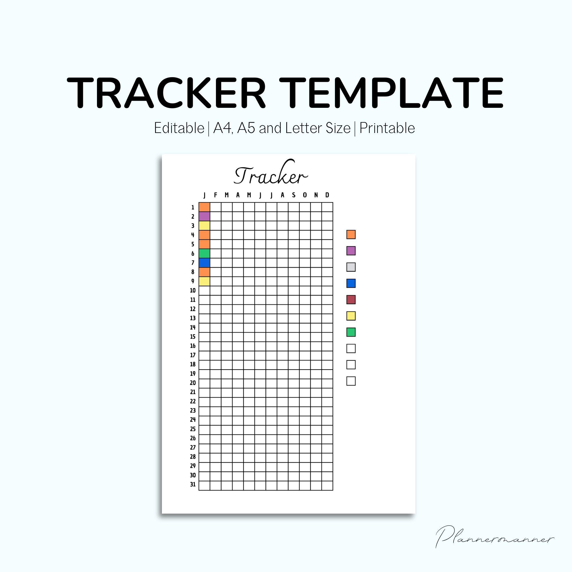 Editable Tracker Templates | Mood Tracker | Sleep Tracker | Trackers ...