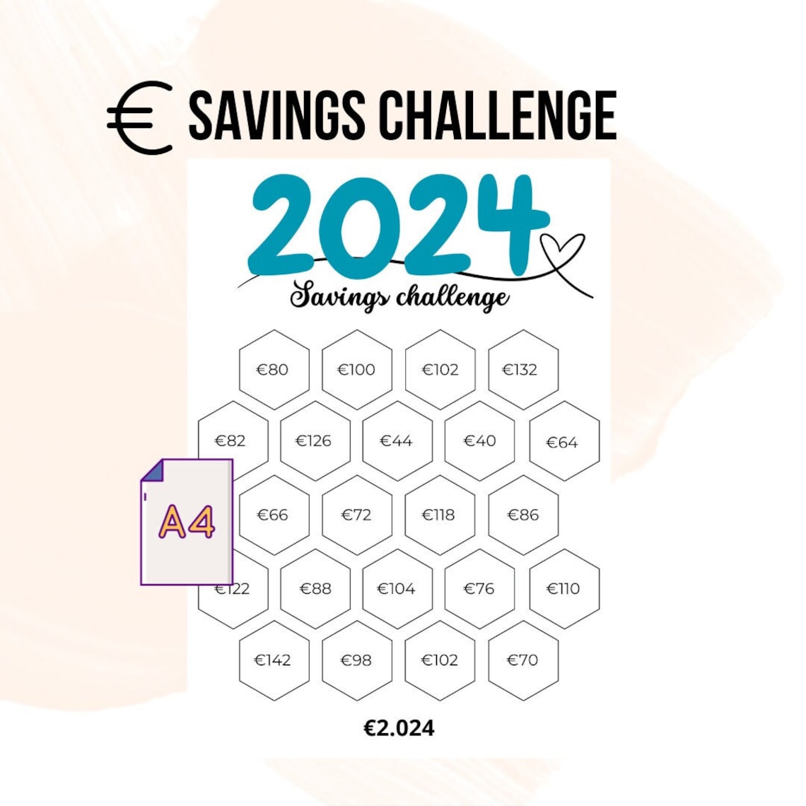 PRINTABLE 2024 Savings Challenge Euro Save 2024 in 2024 New Year Savings Challenge Savings ...