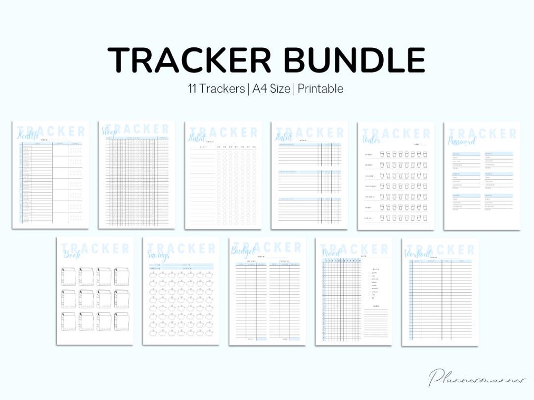 Ultimate Tracker Bundle Sleep Habit Budget Tracker Printable Trackers ...