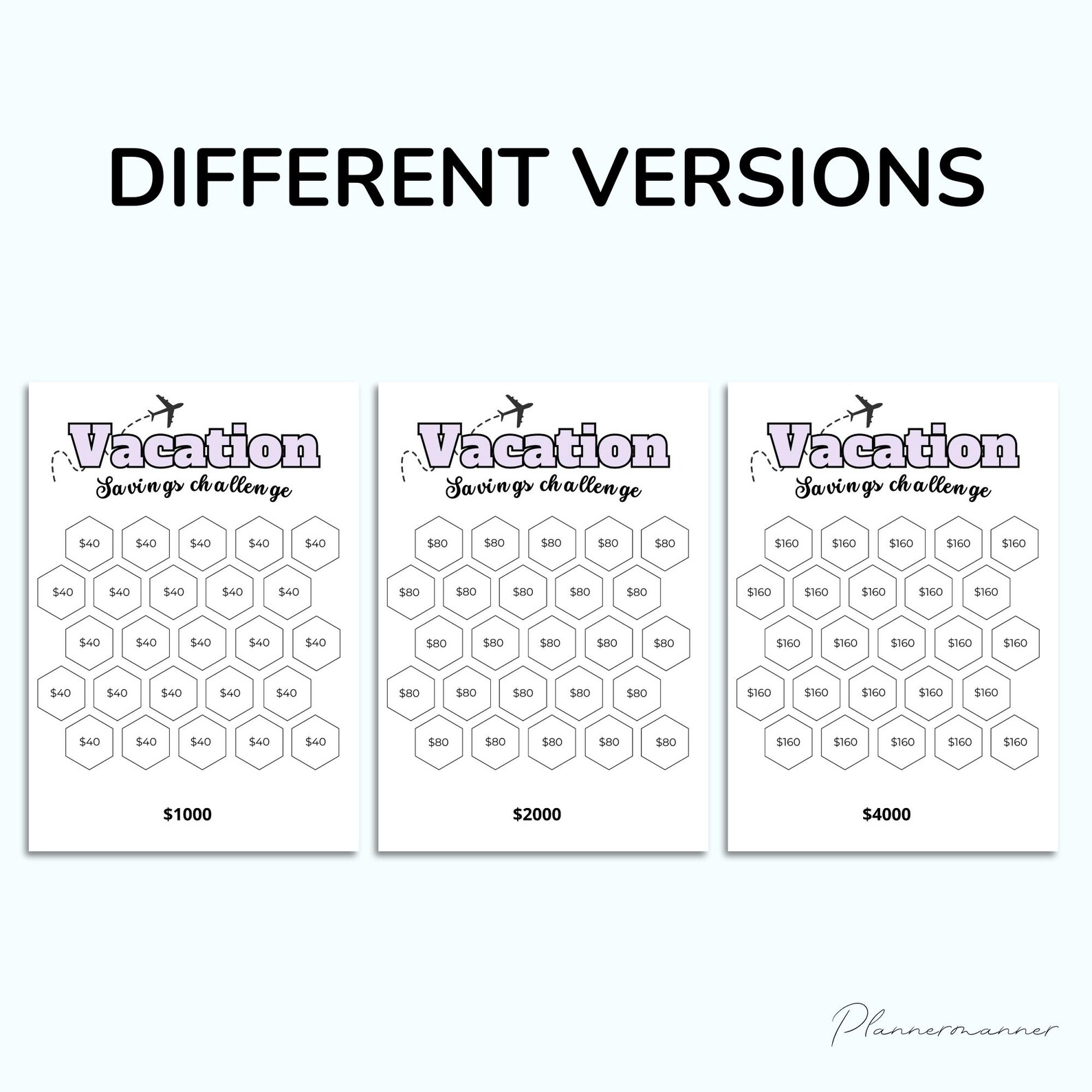 Printable Travel Savings Challenge Bundle Savings Challenge Trackers ...