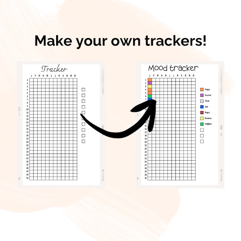 EDITABLE Tracker Templates Mood Tracker Sleep Tracker Trackers ...