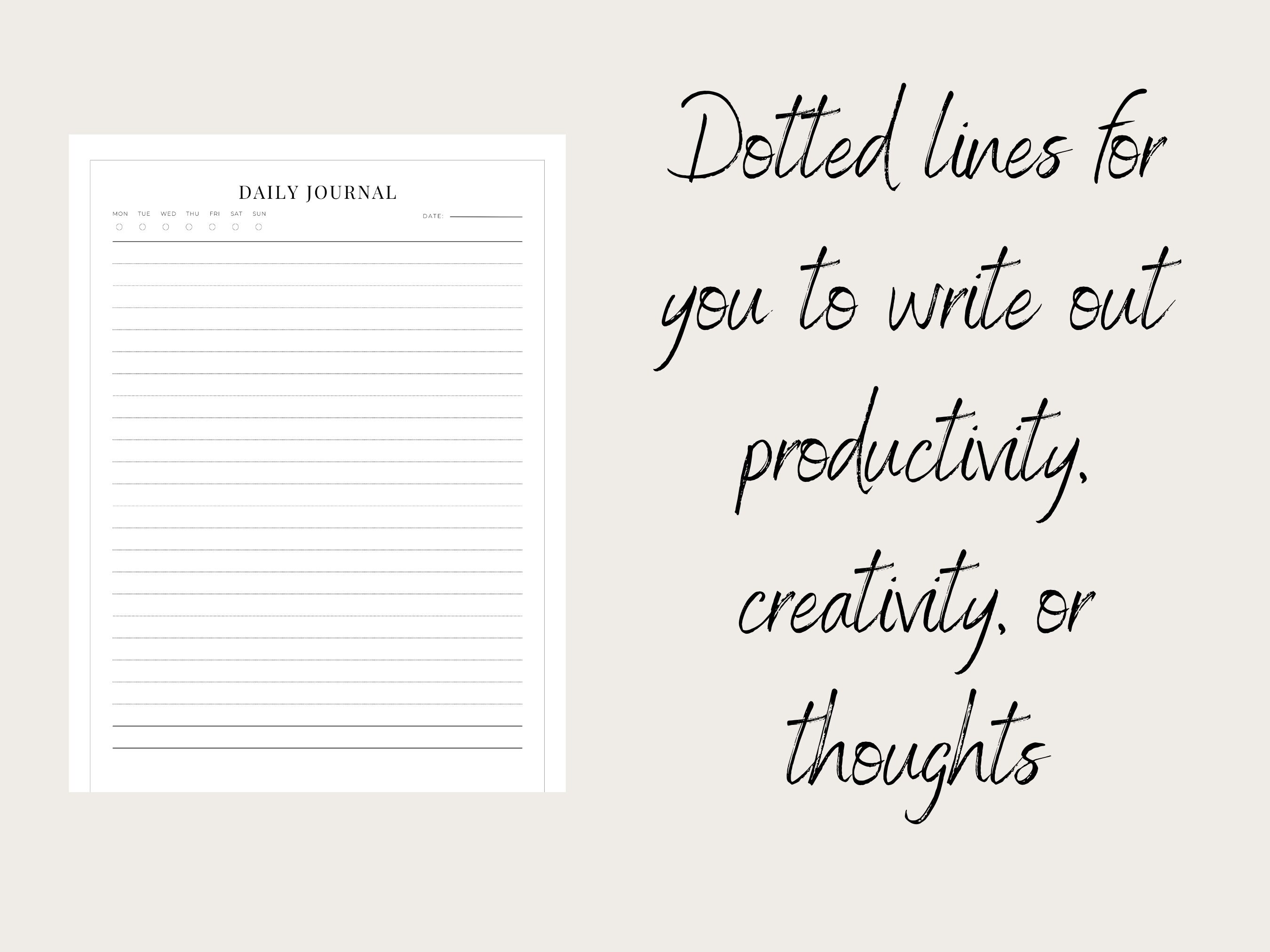 Printable Daily Journal, Daily Journal, Weekly Journal, Journal ...