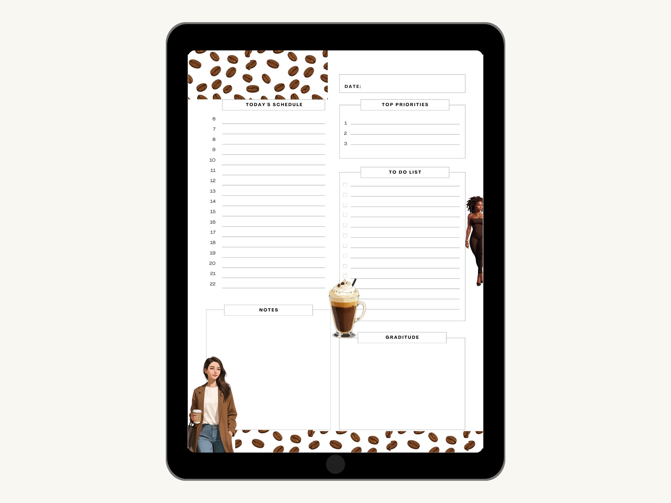 Planner Template Coffee Theme, Daily Planner, Weekly Planner, Planner ...
