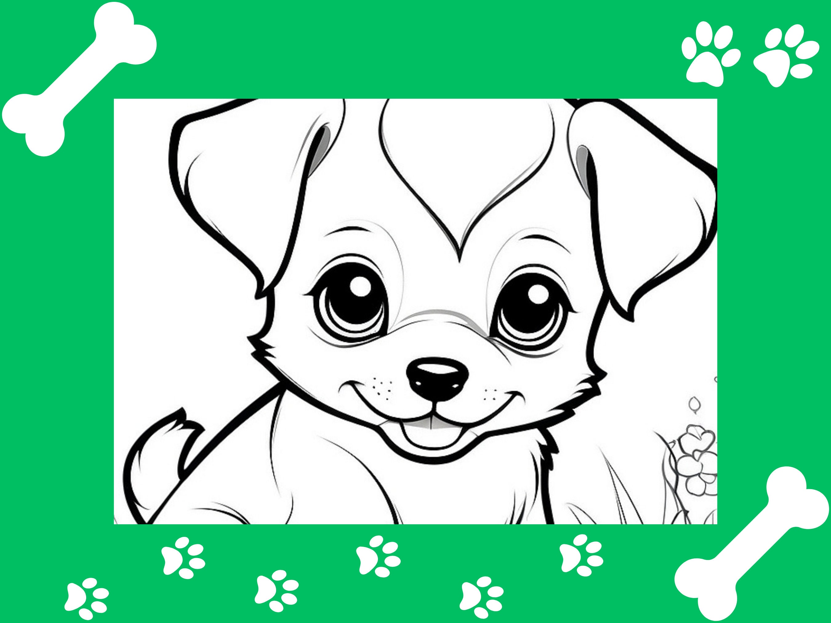 17 Cute Puppies Digital Coloring Book, Coloring Pages, Puppy Printable ...