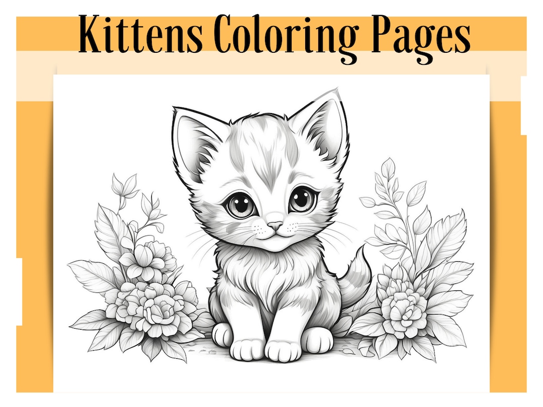 20 Cute Kittens Digital Coloring Book, Coloring Pages, Kittens ...