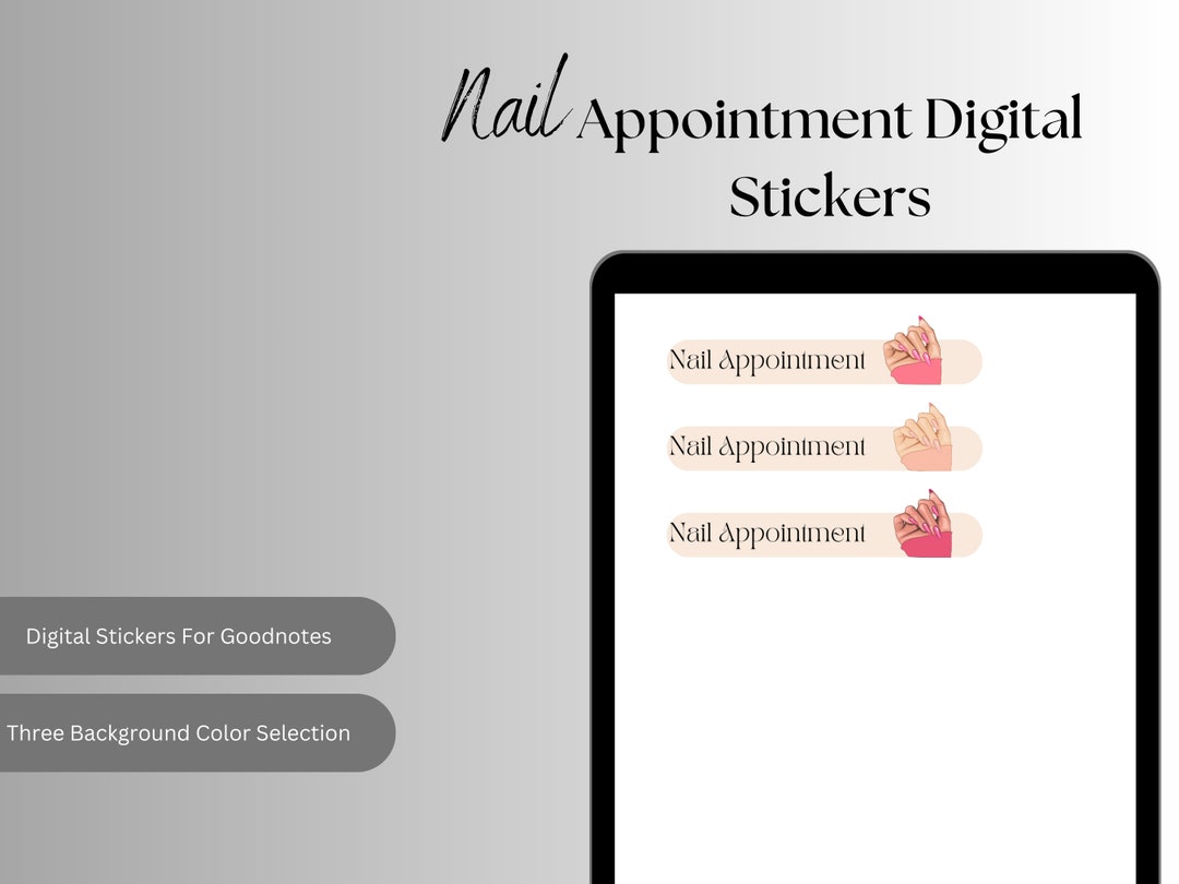 Nail Sticker, Digital Sticker, Goodnotes Sticker, Task Sticker ...