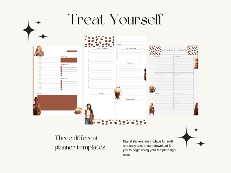 Planner Template Coffee Theme, Daily Planner, Weekly Planner, Planner ...