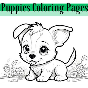 17 Cute Puppies Digital Coloring Book, Coloring Pages, Puppy Printable ...