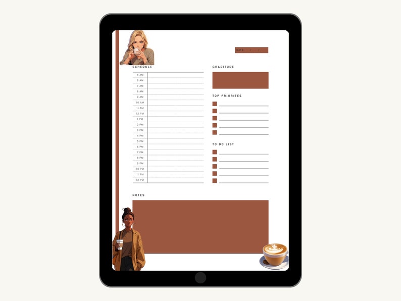 Planner Template Coffee Theme, Daily Planner, Weekly Planner, Planner ...
