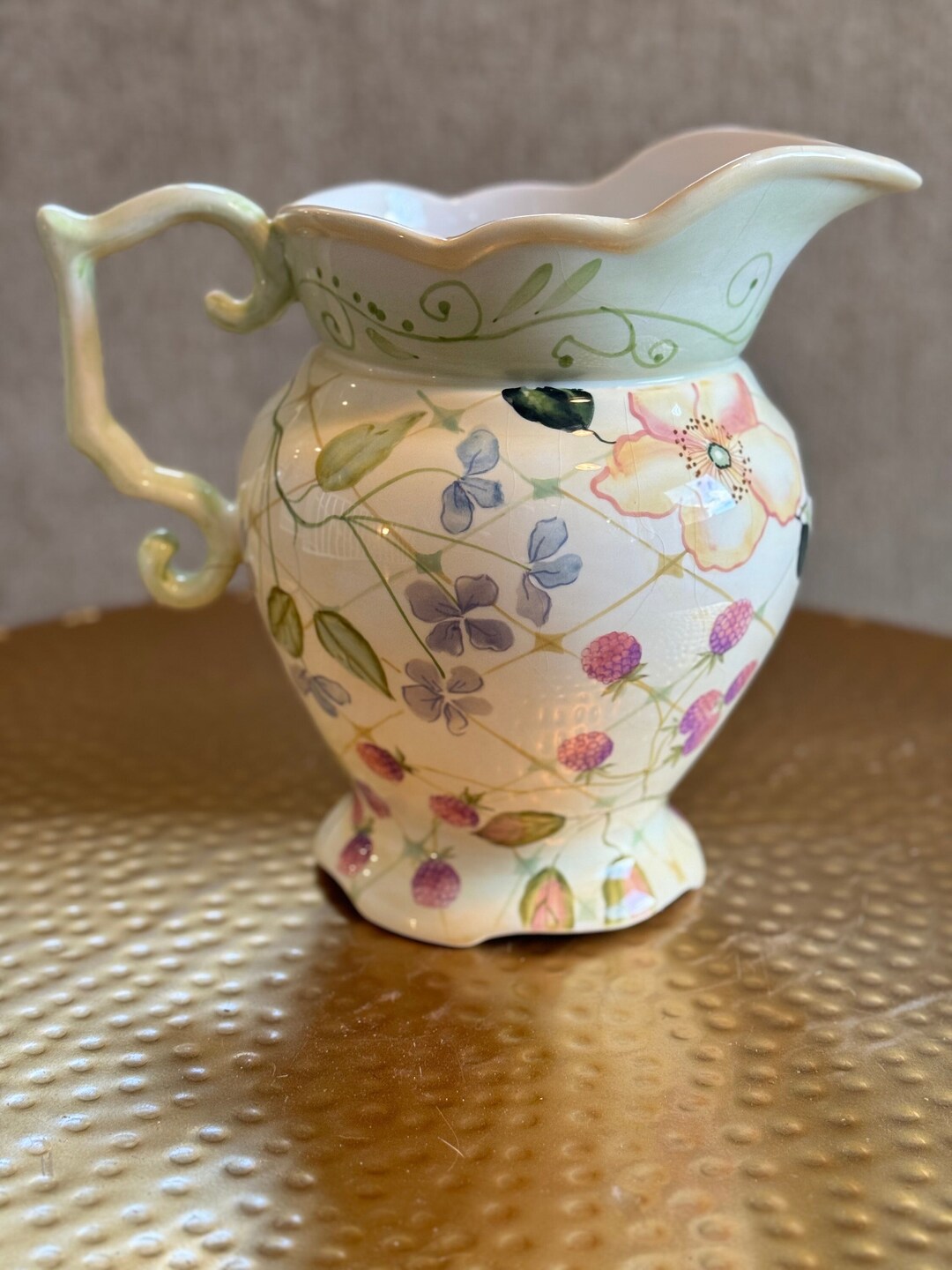 Tracy Porter Evelyn Collection Hand-painted 3 1/2 Quart Pitcher - Etsy