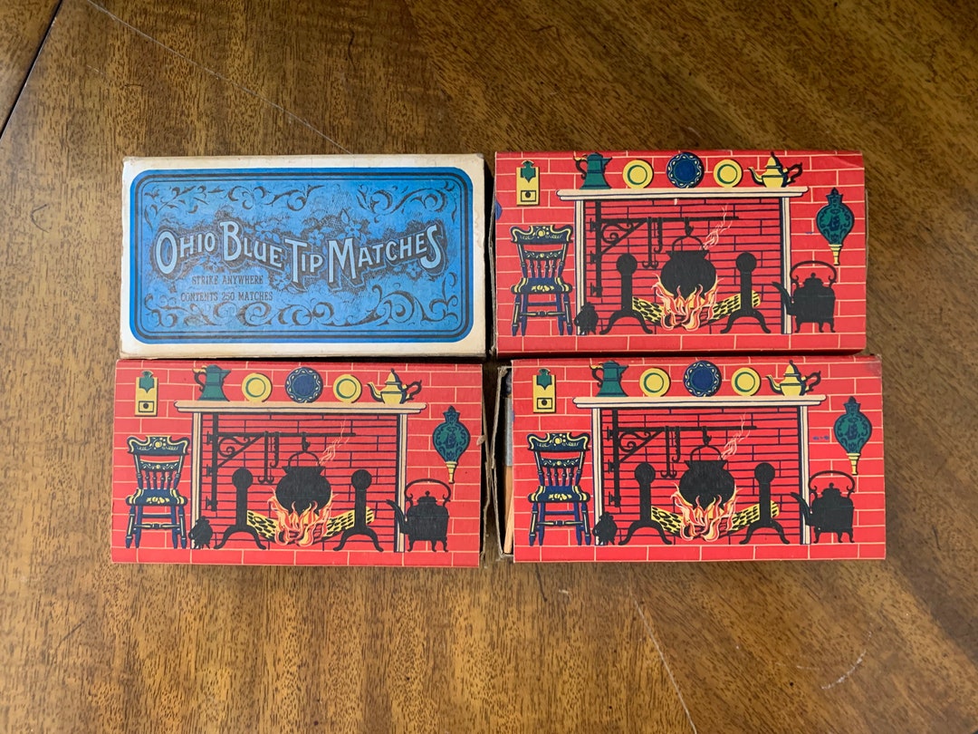 Lot of Four Boxes of Vintage Ohio Blue Tip Matches. Rare 1960s Ohio ...