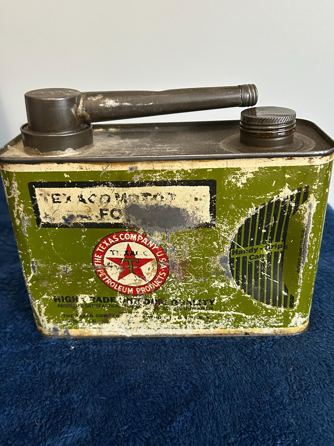 1920’s Texaco Ford Half Gallon Handy Grip Oil Can Tin - Etsy