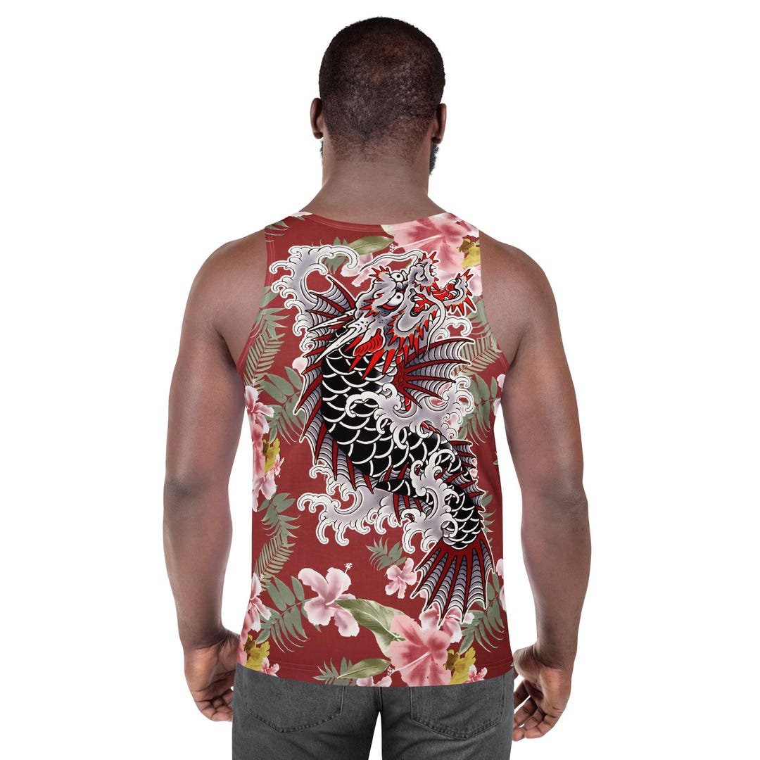 Ichiban Inspired Hawaiian Tank Top: Dragonfish Tattoo Anime Shirt - Etsy